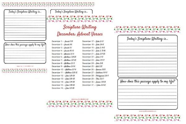 Advent Scripture Writing - Cultured Palate